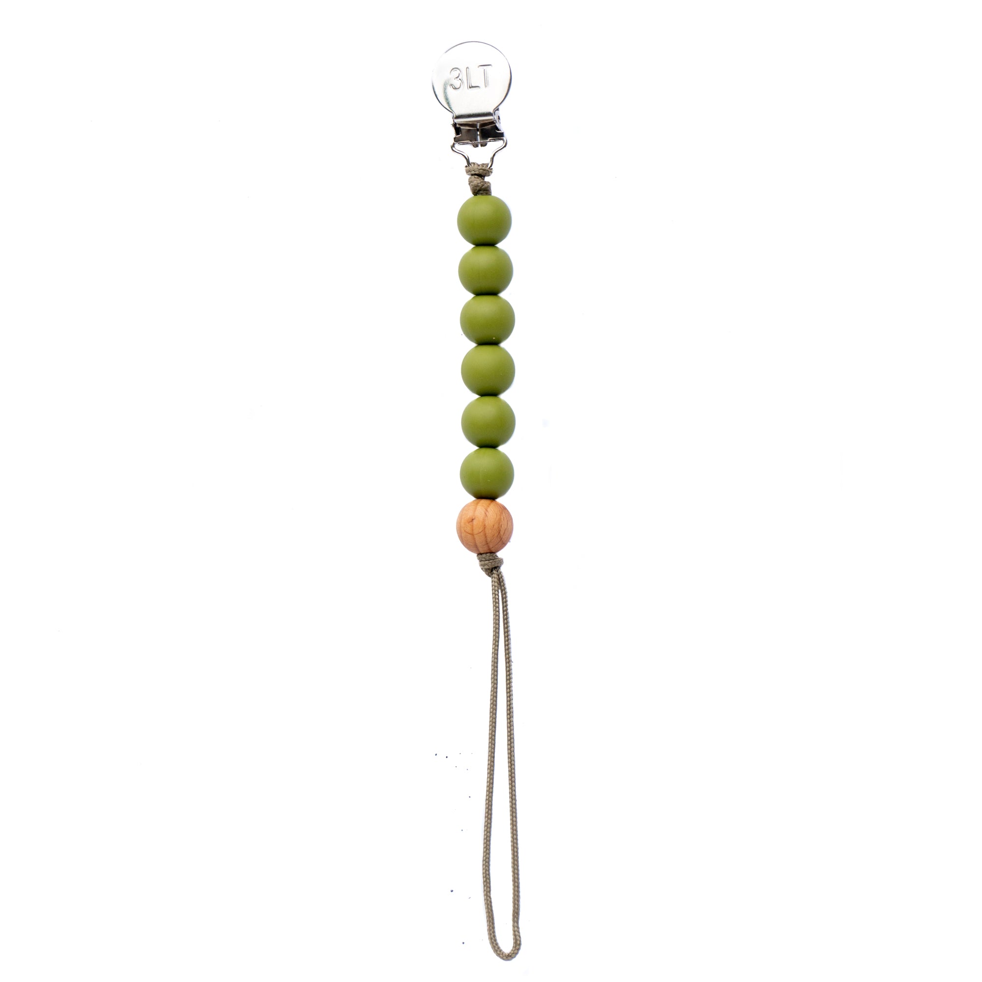 Green Silicone Beaded Pacifier Clip – Three Little Tots