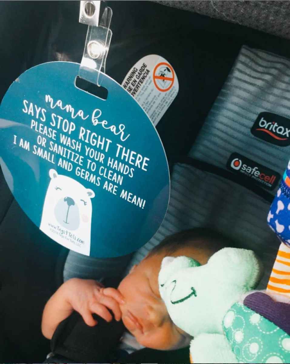Don't touch my baby Car Seat Sign – Three Little Tots