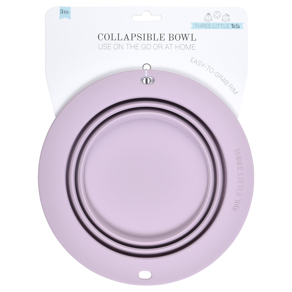 Lilac Collapsible Bowl for Travel or Home – Three Little Tots