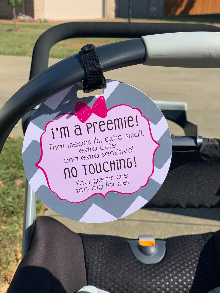 I'm A Preemie No Touching Car Seat Sign – Three Little Tots